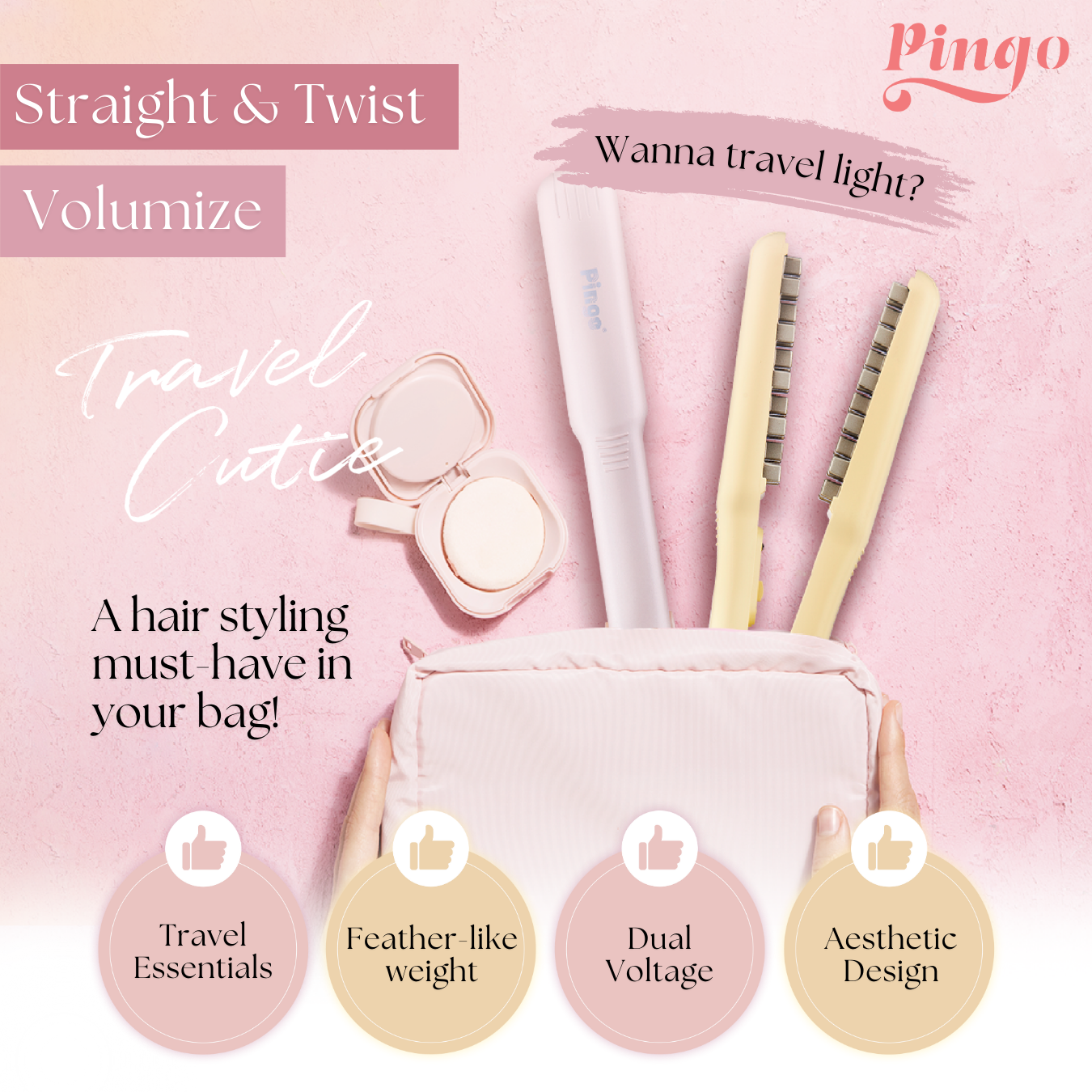 TRAVEL Cutie Volumizing Hair Iron – Pingo Philippines